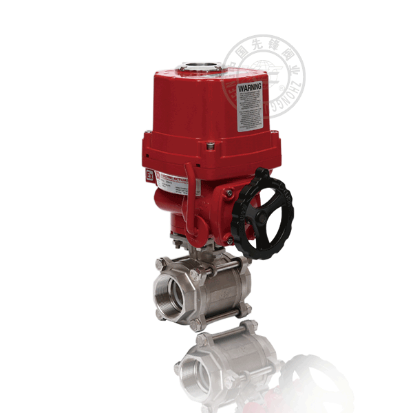 Q911F-16P/R 电动内螺纹浮动球直通流道软密封不锈钢（304、316）三片式防爆球阀-产品展示-上海先锋阀门制造有限公司